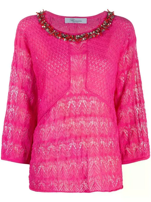 Blumarine Embellished Knit Blouse