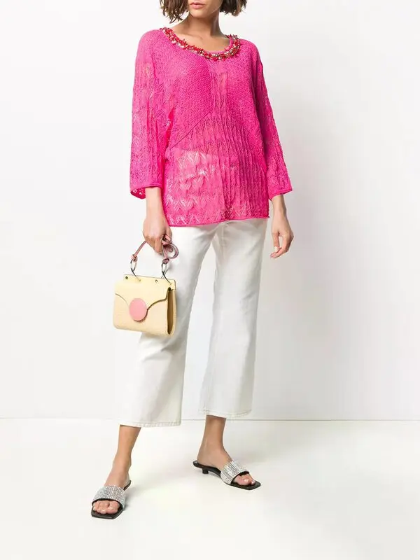 Blumarine Embellished Knit Blouse