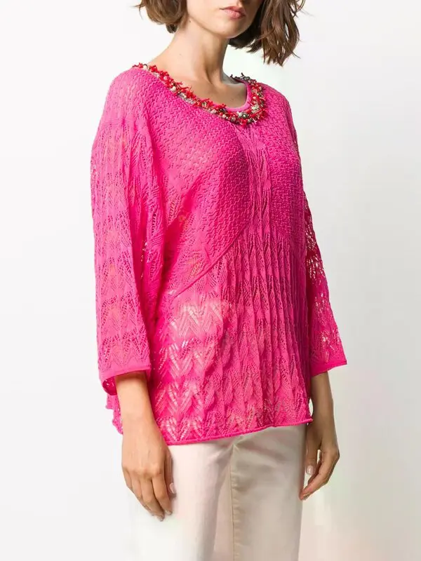Blumarine Embellished Knit Blouse