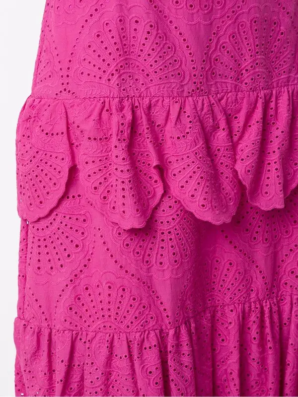 OLYMPIAH Nielle Laise Midi Skirt - Pink