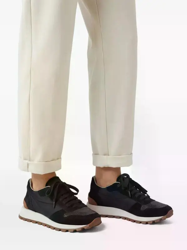 Brunello Cucinelli Monili-embellished Toe Sneakers - Black