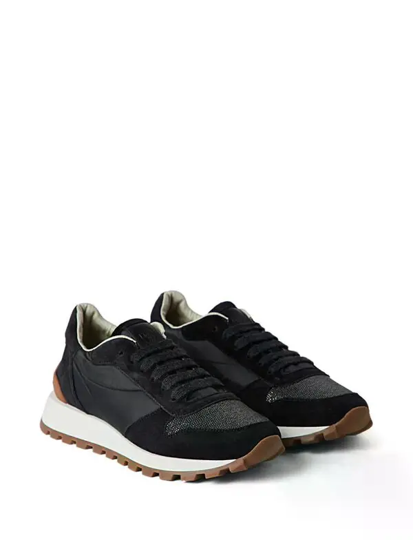 Brunello Cucinelli Monili-embellished Toe Sneakers - Black