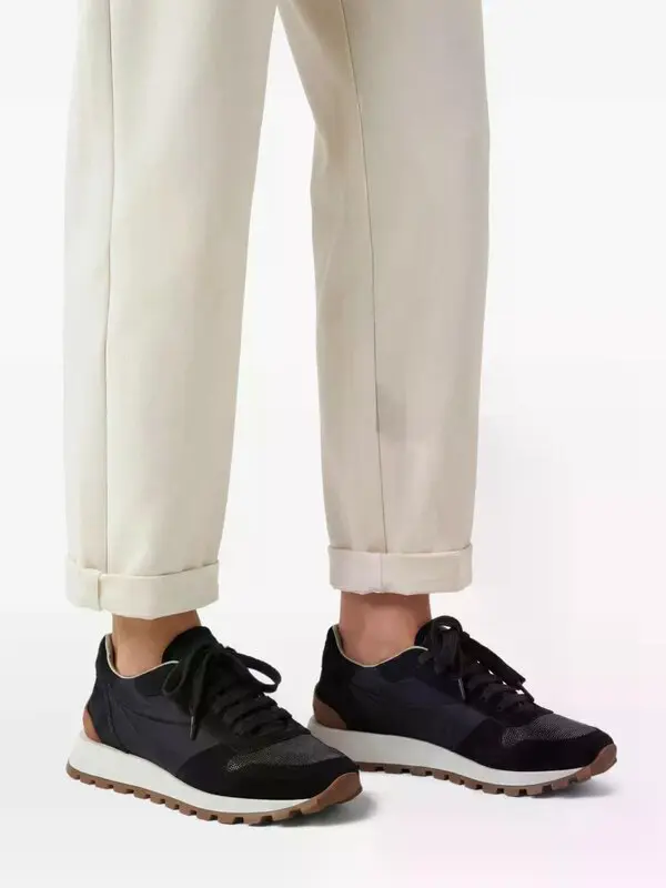Brunello Cucinelli Monili-embellished Toe Sneakers - Black