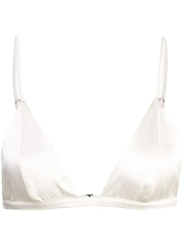 Fleur Du Mal Luxe Triangle Bra - White