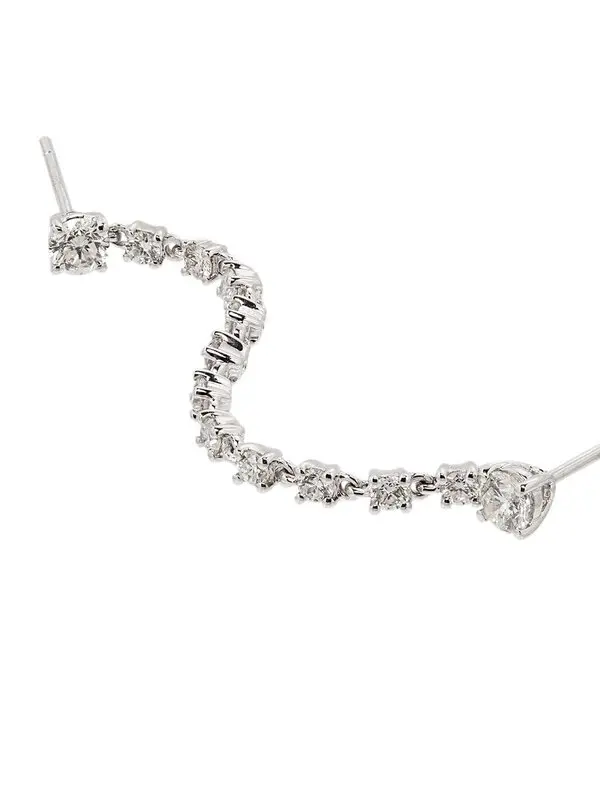 ANITA KO 18kt White Gold Diamond Double Piercing Earring