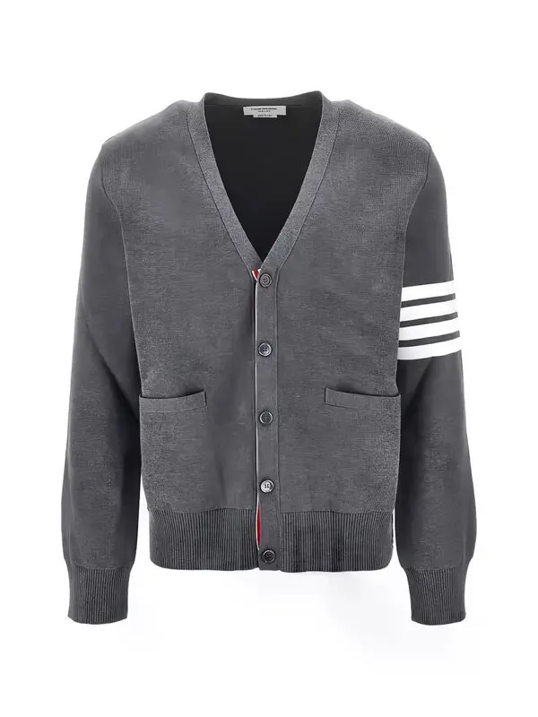 Thom Browne 4-bar Milano Stitch Cardigan - Grey