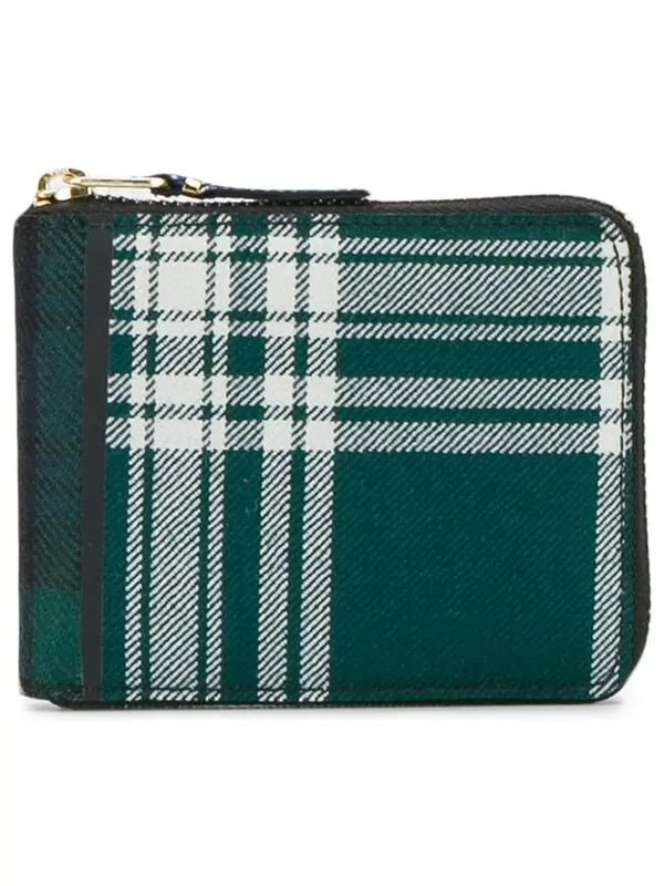 Comme Des Garçons Large Tartan Wallet - Green