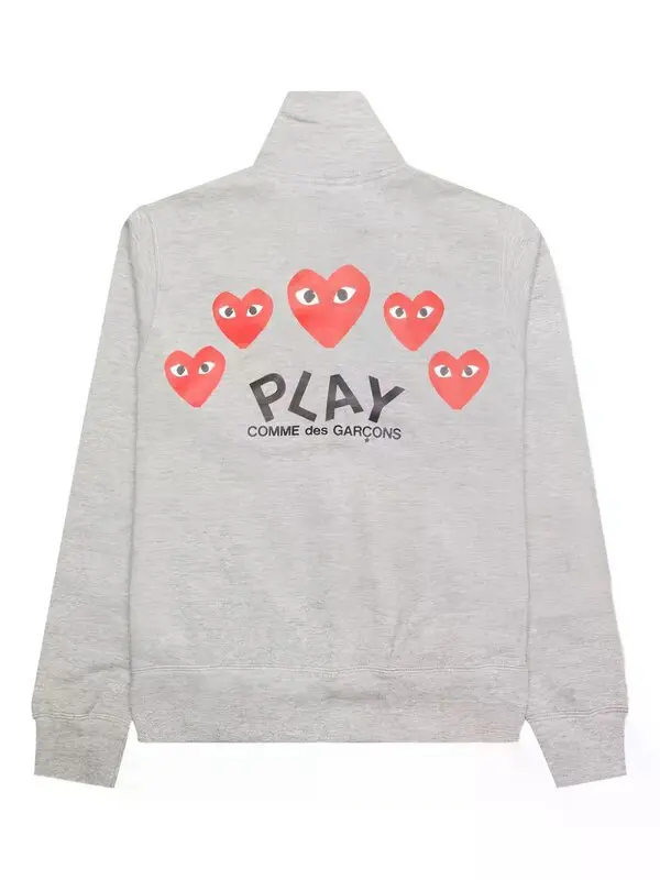 Play Comme Des Garcon Heart Logo-patch Track Jacket - Grey