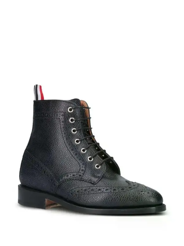 Thom Browne Wingtip Brogue Boots - Black