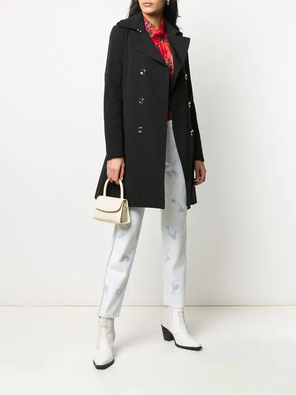 Patrizia Pepe Double Breasted Trench Coat - Black