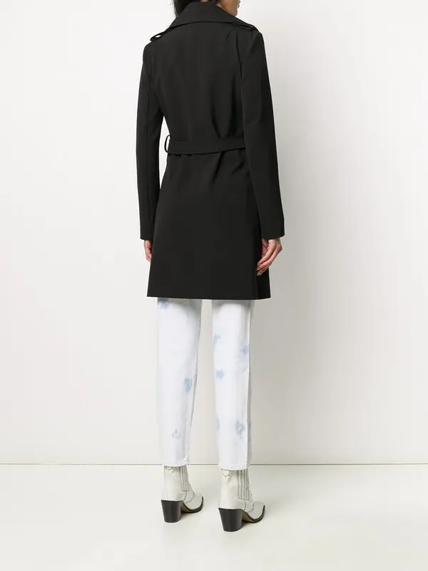 Patrizia Pepe Double Breasted Trench Coat - Black