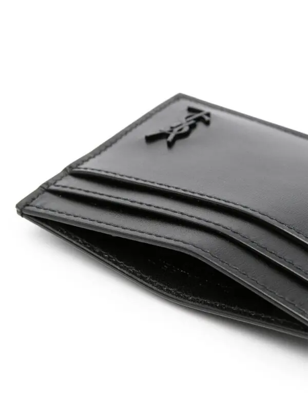 Saint Laurent Cassandre-plaque Leather Card Holder