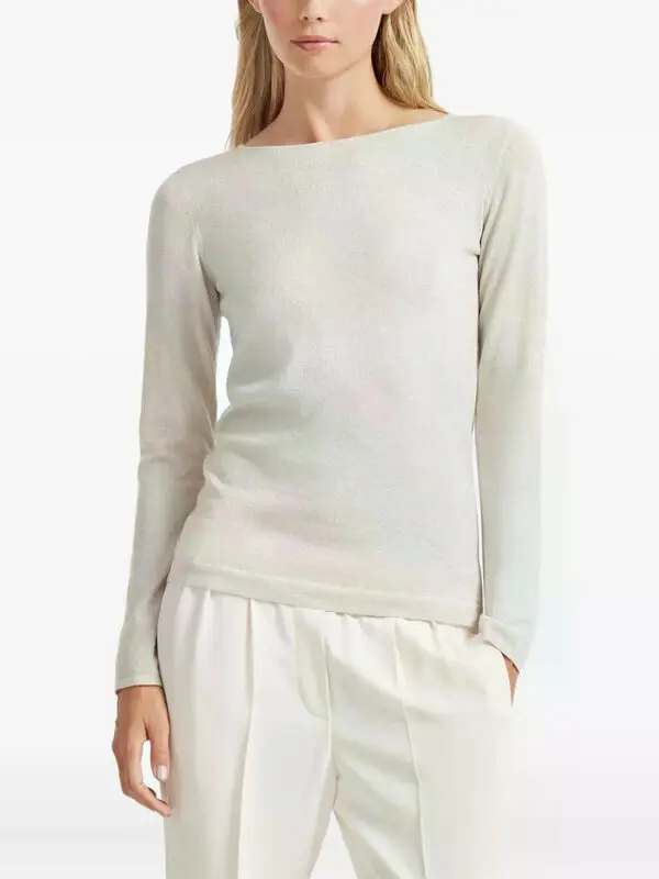 Brunello Cucinelli Long-sleeve Knitted Top - Neutrals