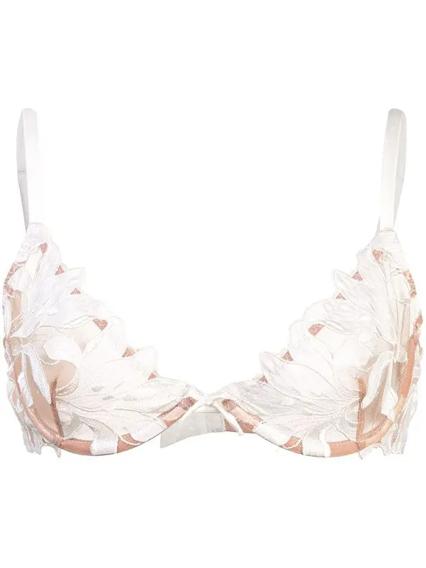 Fleur Du Mal Lily Lace Demi Bra - White