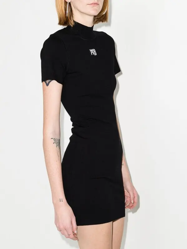 alexander wang logo elastic mini dress Alexander Wang Dresses Short Sleeve for sale