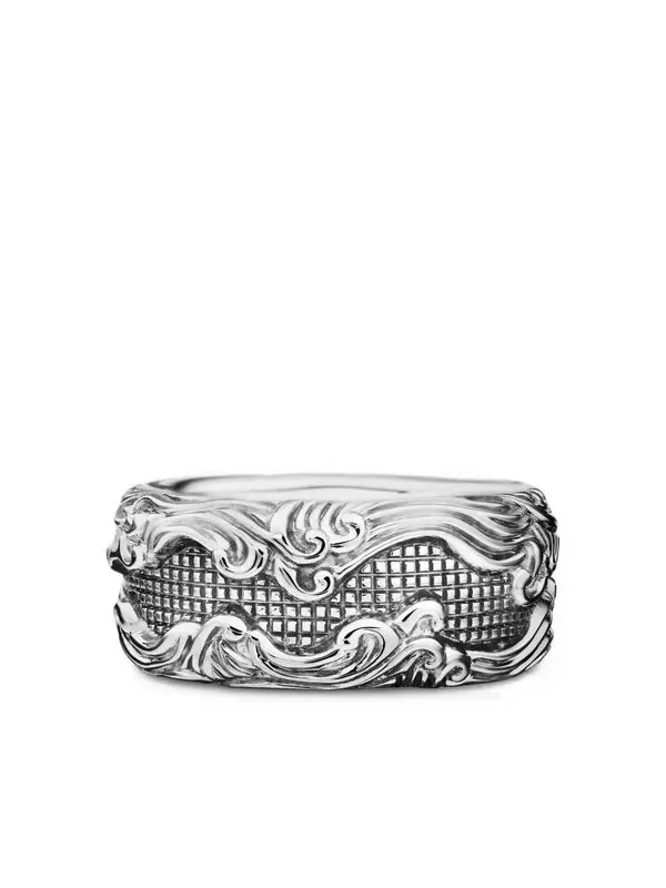 David Yurman Sterling Waves Band Ring - Silver