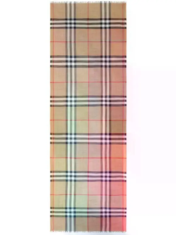 Burberry Lightweight Check Wool And Silk Scarf - Neutrals