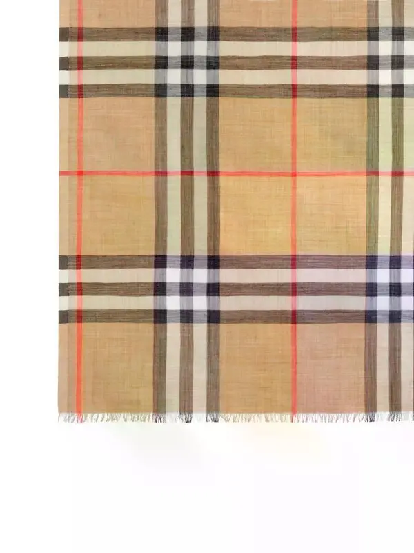 Burberry Lightweight Check Wool And Silk Scarf - Neutrals