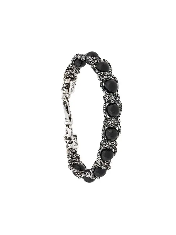 Emanuele Bicocchi Beaded Chain Bracelet - Black