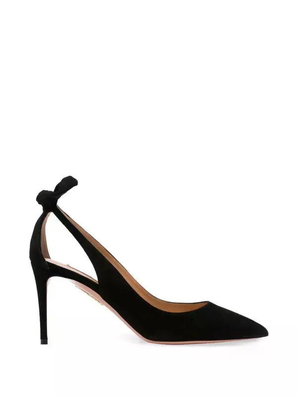 AQUAZZURA Bow Suede Pumps - Black