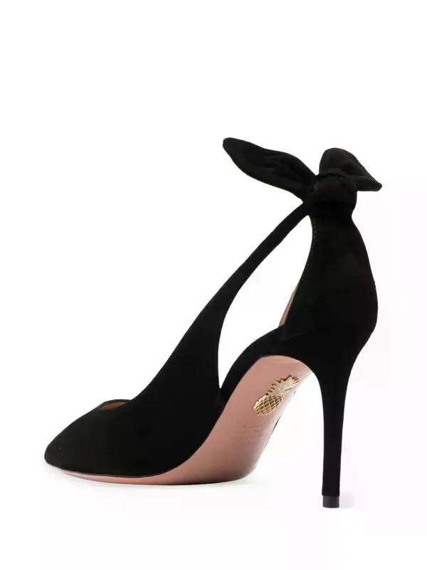 AQUAZZURA Bow Suede Pumps - Black