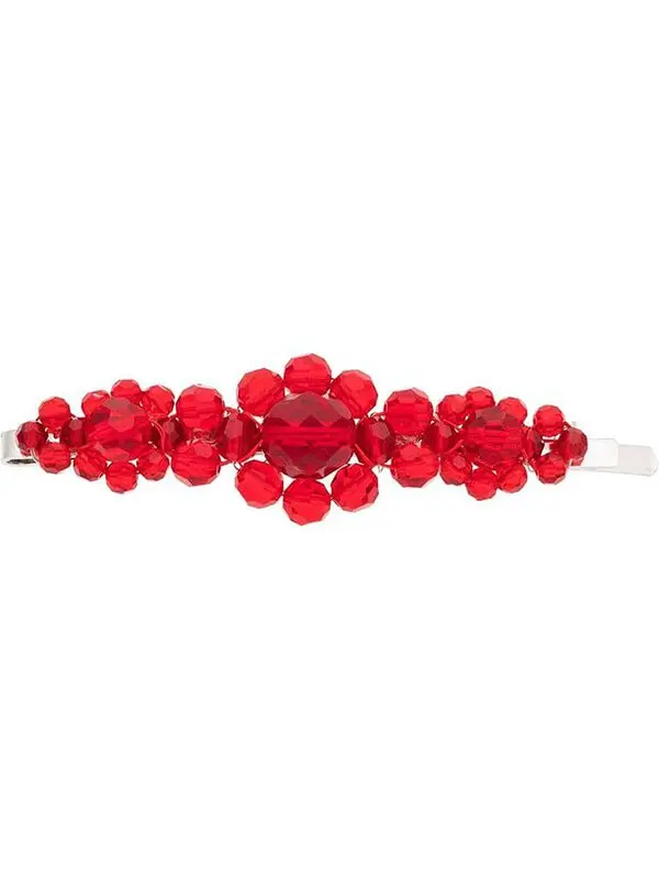 Simone Rocha X Browns 50 Floral Bead Embellished Hair Clip - Red
