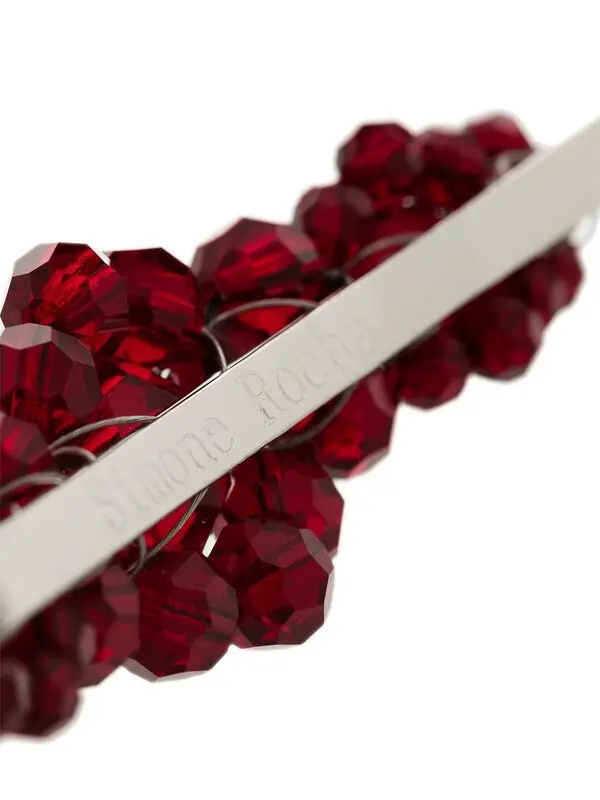 Simone Rocha X Browns 50 Floral Bead Embellished Hair Clip - Red