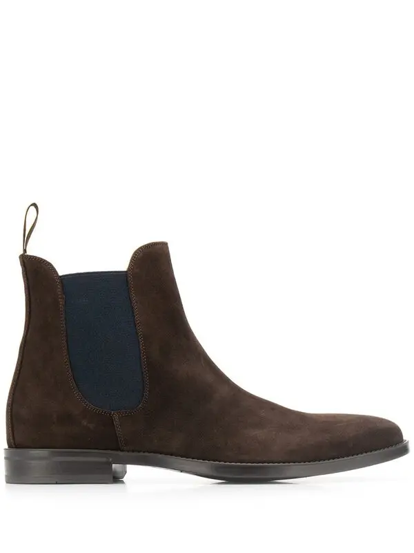 SCAROSSO Suede And Leather Chelsea Boots - Brown