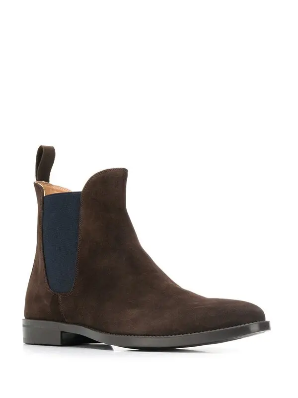 SCAROSSO Suede And Leather Chelsea Boots - Brown