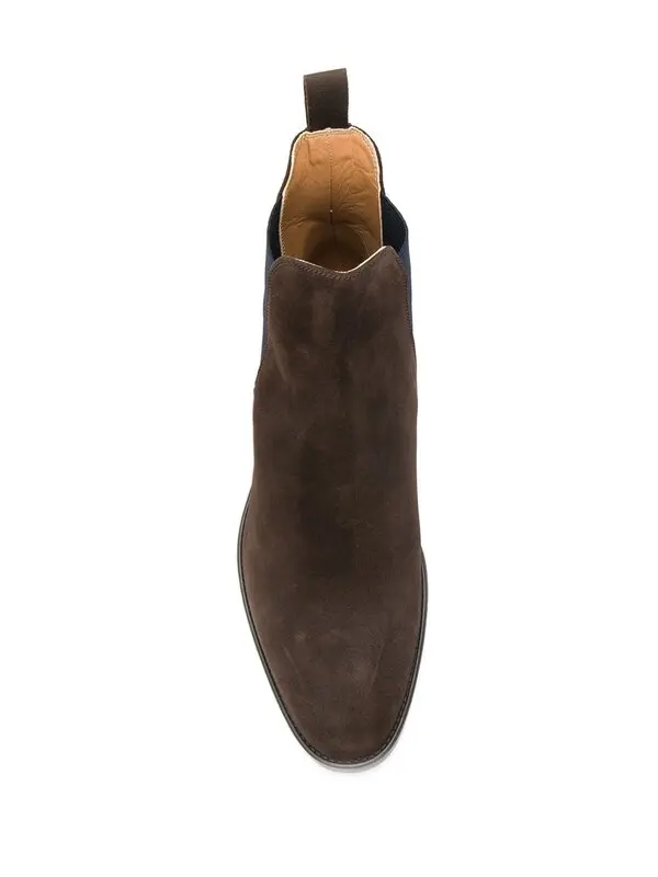 SCAROSSO Suede And Leather Chelsea Boots - Brown