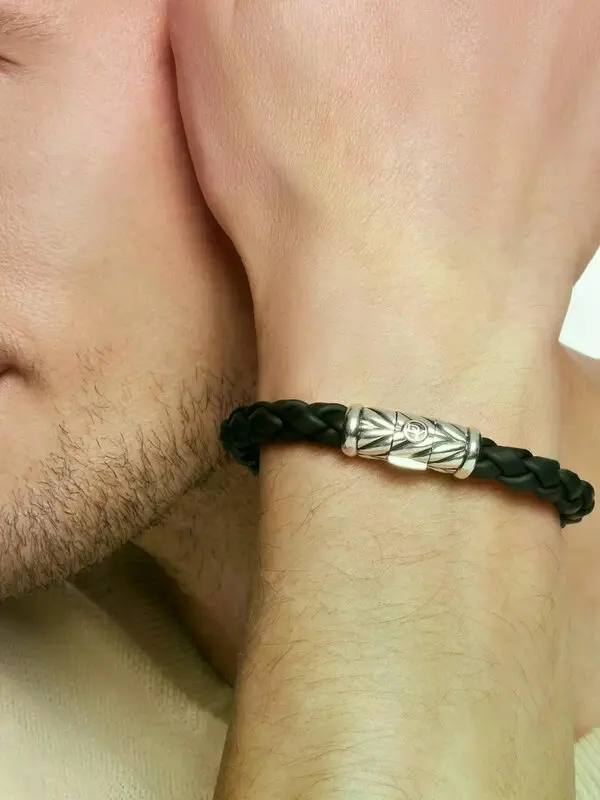 David Yurman Sterling Silver Braided Bracelet - Black