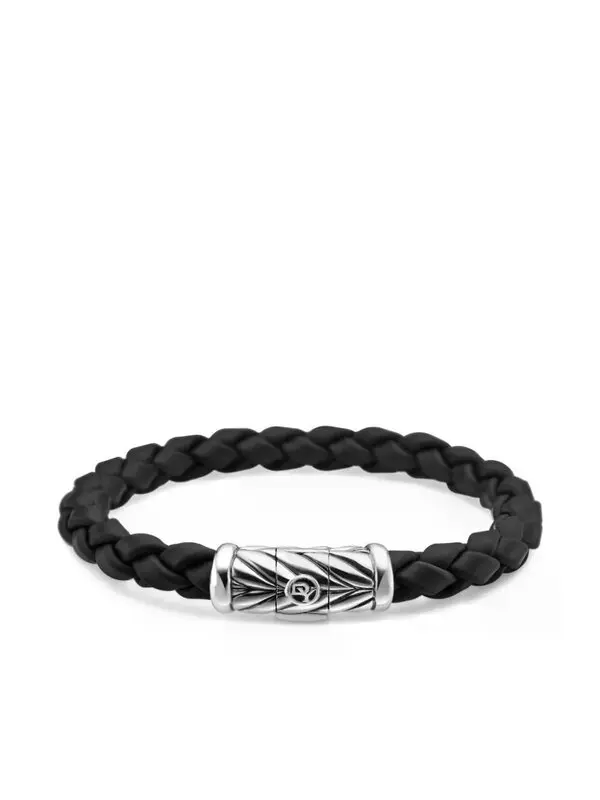 David Yurman Sterling Silver Braided Bracelet - Black