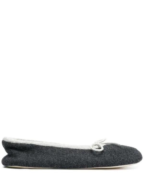 N.peal Bow Tie Slippers - Grey