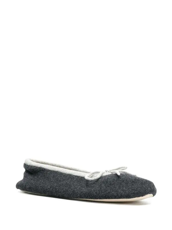 N.peal Bow Tie Slippers - Grey