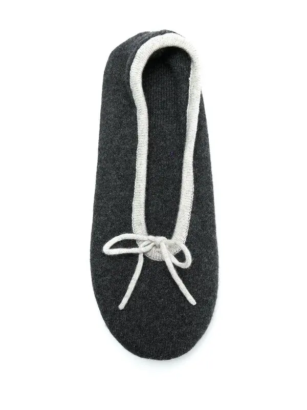 N.peal Bow Tie Slippers - Grey
