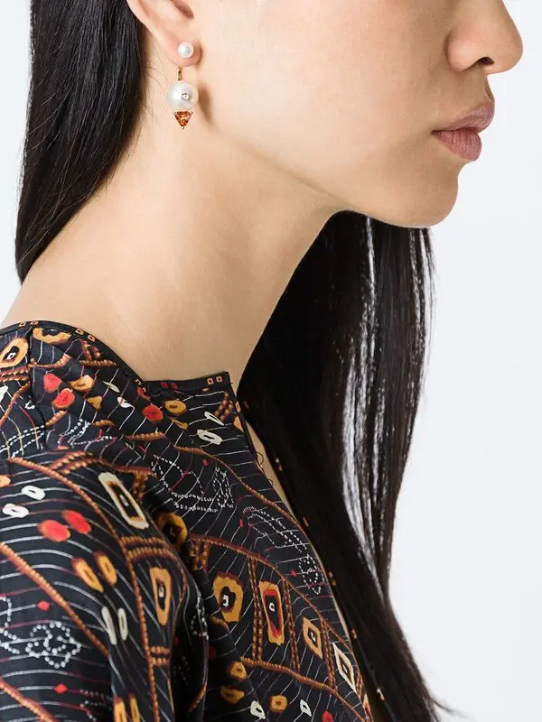 Delfina Delettrez Trillion Diamond Earring - Metallic