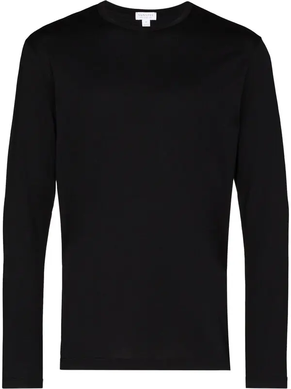Sunspel Long Sleeve T-shirt - Black