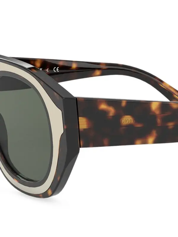 Giorgio Armani Tortoiseshell Round Frame Sunglasses