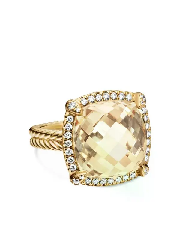 David Yurman 18kt Yellow Châtelaine Citrine And Diamond Ring - Gold