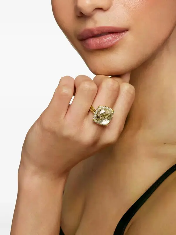 David Yurman 18kt Yellow Châtelaine Citrine And Diamond Ring - Gold