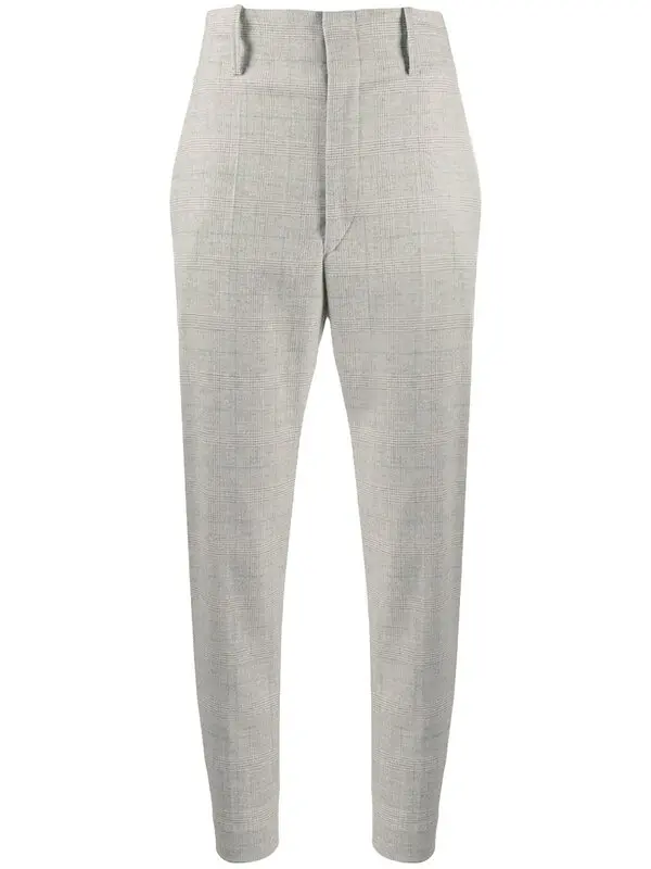 MARANT ETOILE Checkered Tailored Trousers - Grey