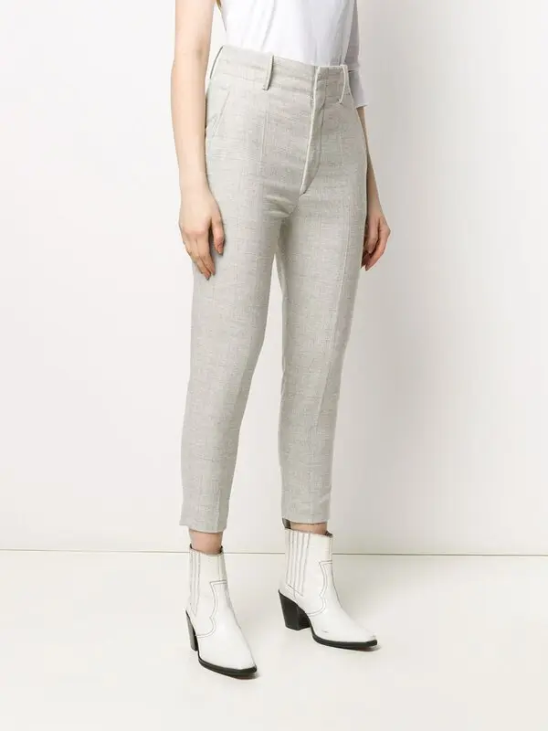 MARANT ETOILE Checkered Tailored Trousers - Grey