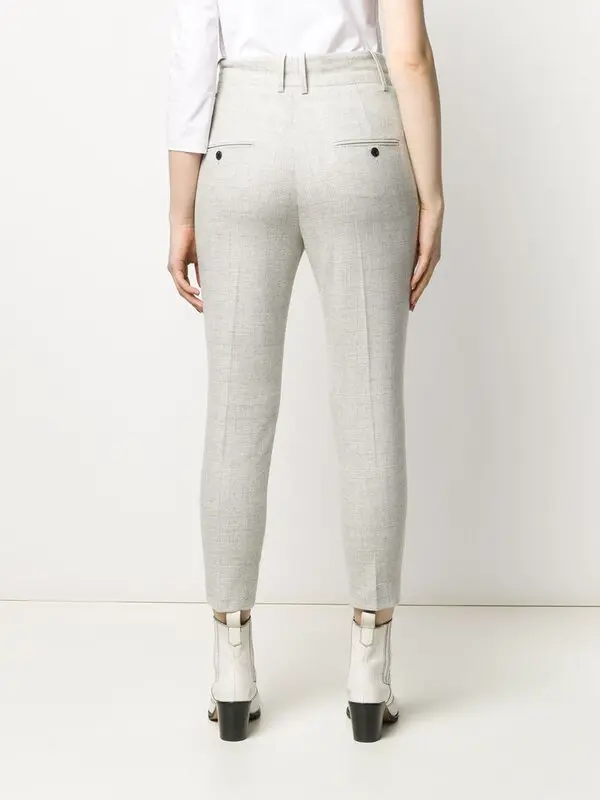 MARANT ETOILE Checkered Tailored Trousers - Grey