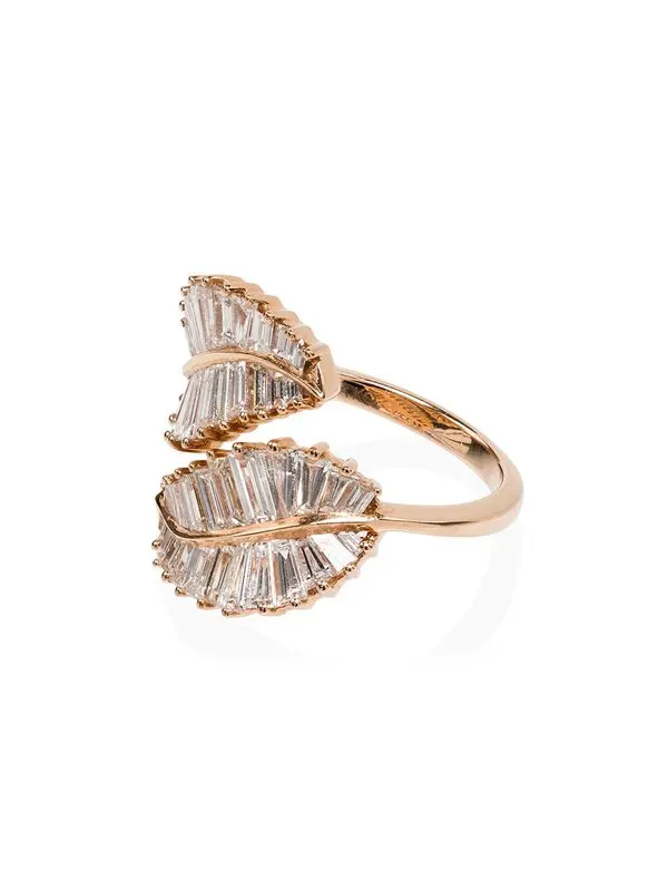 ANITA KO 18kt Diamond Palm Leaf Ring - Pink