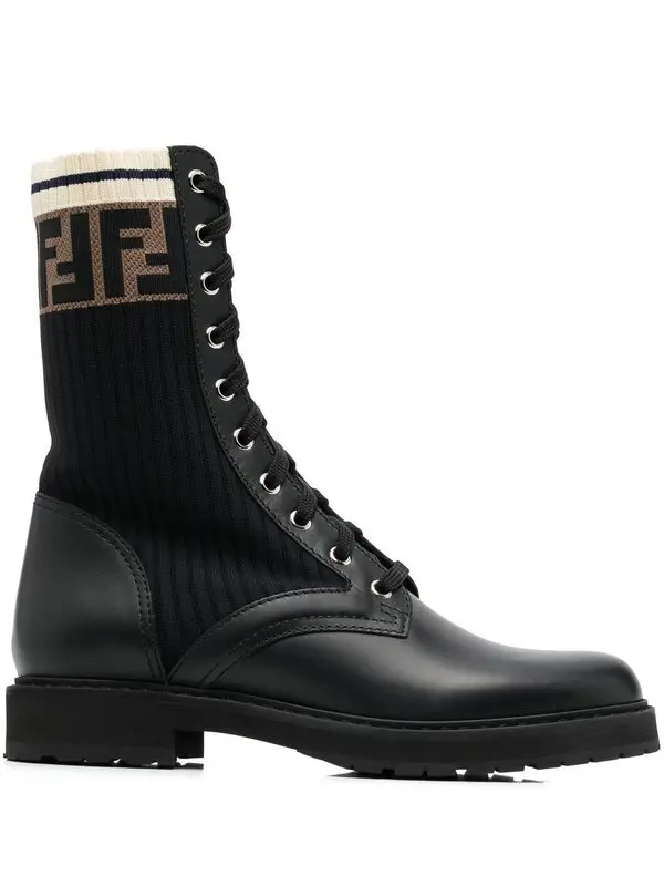 Fendi Rockoko Combat Boots - Black