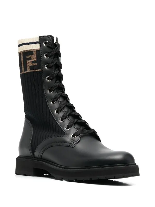 Fendi Rockoko Combat Boots - Black
