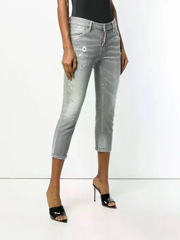 Dsquared2 Stonewashed Skinny Crop Jeans