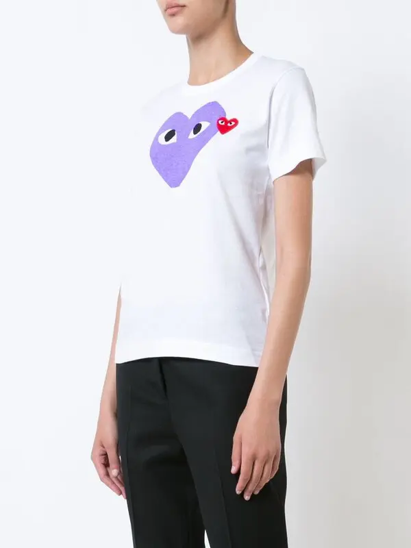 Play Comme Des Garcon Heart-print T-shirt - White