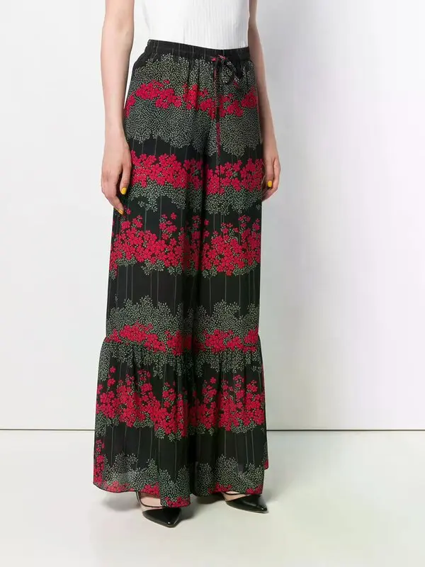 Red Valentino Floral Flared Trousers