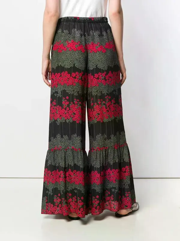 Red Valentino Floral Flared Trousers